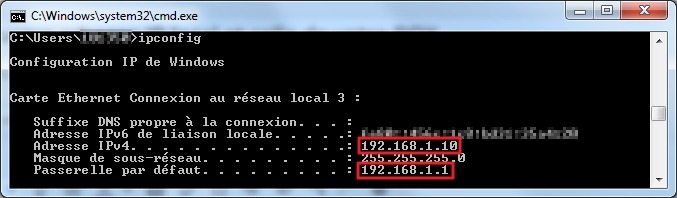 Identifier votre adresse IP local et celle de votre BOX